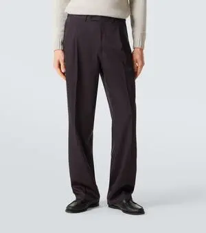 SAMAN AMEL Silk Wide-leg Pants - Black