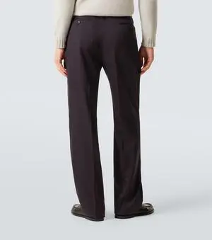 SAMAN AMEL Silk Wide-leg Pants - Black