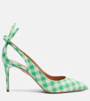 AQUAZZURA Bow-detail Checked Pumps