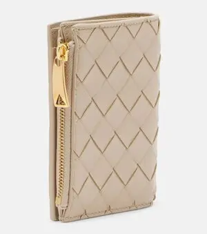 Bottega Veneta Intrecciato Small Leather Wallet - Beige