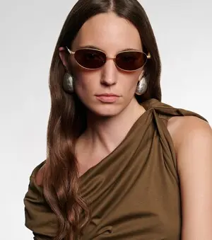 Jacquemus Oval Sunglasses - Gold