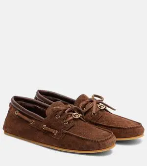Gucci Gg Suede Boat Shoes