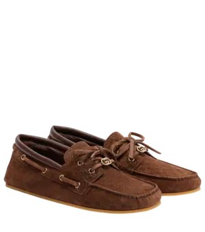 Gucci Gg Suede Boat Shoes