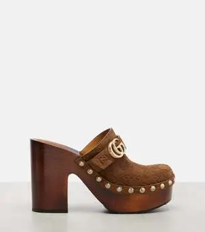 Gucci Double G Suede Clogs