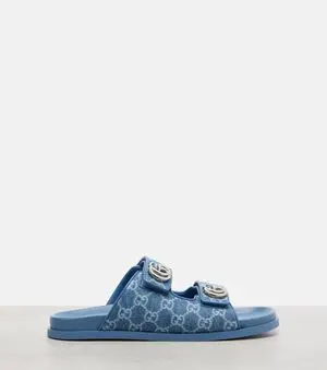 Gucci Gg Denim Sandals - Blue