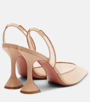 Amina Muaddi Holli Mesh Slingback Pumps