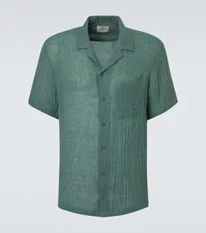 Le Kasha Botad Linen Bowling Shirt - Green