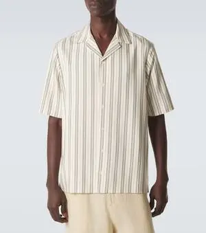 Le Kasha Striped Silk Bowling Shirt