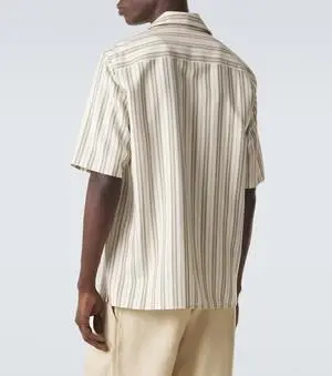 Le Kasha Striped Silk Bowling Shirt