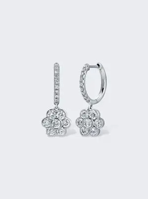ANITA KO Diamond Flora Drop Huggie Earrings - Wg