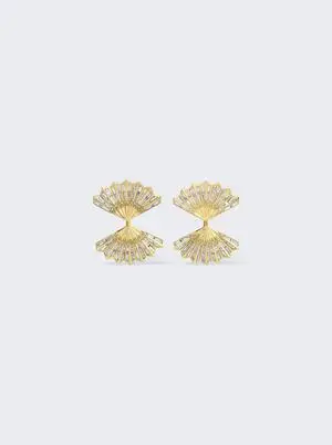 ANITA KO Large Baguette Diamond Fan Earrings - Yg