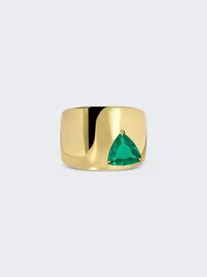 ANITA KO Galaxy Ring With Trillion Colombian Emerald 18k Yellow Gold - Yg