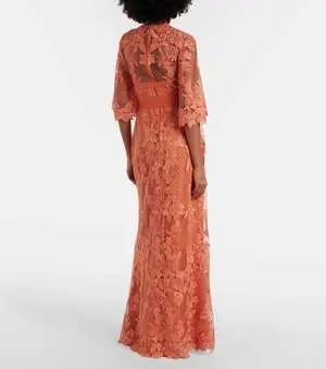 Elie Saab Embroidered Lace And Tulle Gown