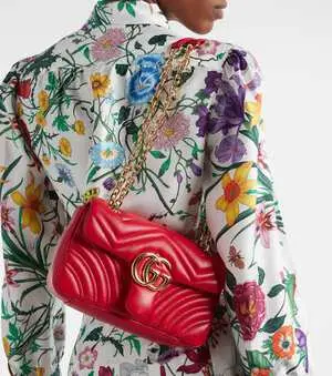 Gucci Gg Marmont Small Leather Shoulder Bag