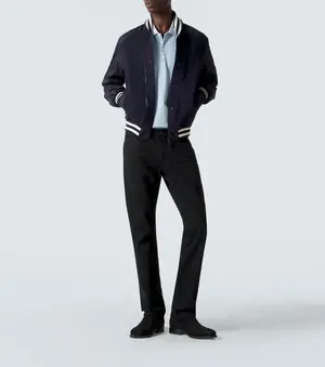 Moncler Ribbed-knit Technical Varsity Jacket