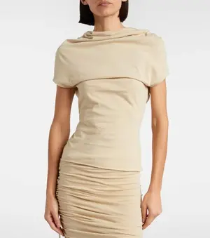 Rick Owens Cotton Jersey Top - Beige