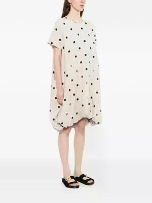JNBY Polka Dot Puffball Dress - Neutrals
