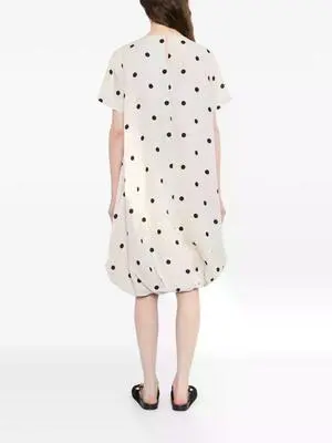 JNBY Polka Dot Puffball Dress - Neutrals