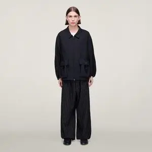 Adidas Y-3 Refined Wool Cropped Wide Leg Pants - Black / Chalk Pearl