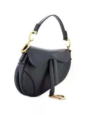 Dior Saddle Handbag Leather Mini Shoulder Bag - Black