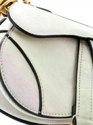 Dior Saddle Handbag Leather Micro Satchel - White
