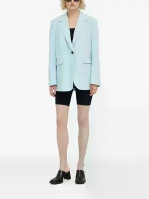SAMSOE SAMSOE Notched-lapel Buttoned Blazer - Blue