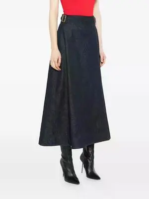 Adam Lippes A-line Denim Midi Skirt