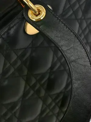 Dior 2017 Lady Cannage Leather Tote Bag - Black