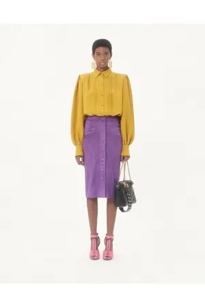 Valentino Garavani Suede Skirt - Purple
