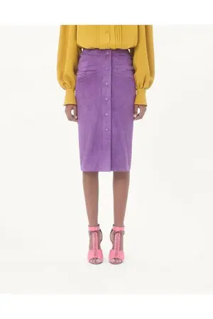 Valentino Garavani Suede Skirt - Purple