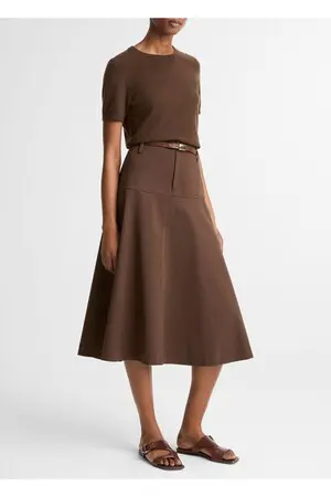 Vince Stretch-cotton Twill Utility Full Skirt
