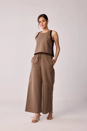 REISTOR Wide-leg Drawstring Pants - Brown