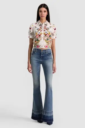 Alice + Olivia Rosie Cropped Button Down