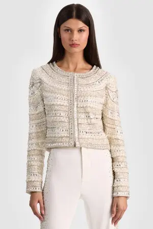 Alice + Olivia Kidman Embellished Jacket - Silver