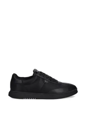 Emporio Armani Leather Sneakers - Black