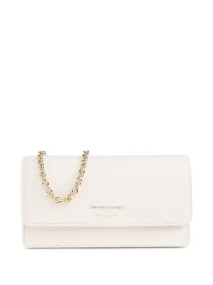 Emporio Armani Leather Wallet On Chain - White