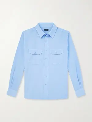 TOM FORD Cotton And Silk-blend Shirt - Blue