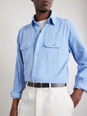 TOM FORD Cotton And Silk-blend Shirt - Blue