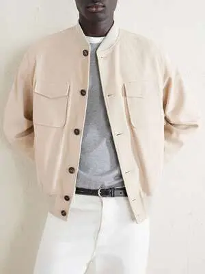 SLOWEAR Suede Bomber Jacket