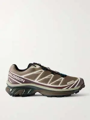 SALOMON Xt-6 Rubber-trimmed Gore-tex Mesh Sneakers - Brown