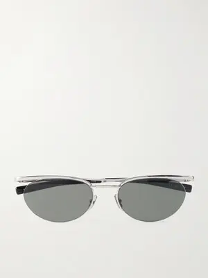Saint Laurent Oval-frame Sunglasses - Silver