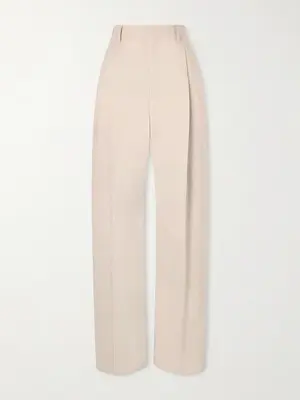 Wardrobe.NYC Pleated Wool Wide-leg Pants - Neutrals