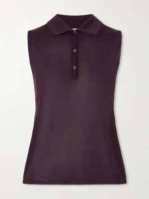 Veronica De Piante Selma Silk Polo Shirt - Plum