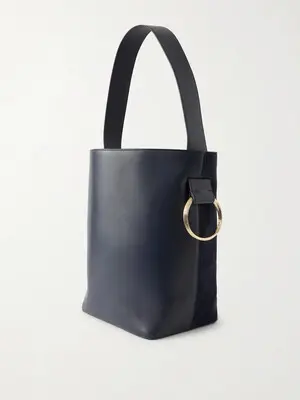 Victoria Beckham Dia Leather And Suede Bucket Bag - Blue