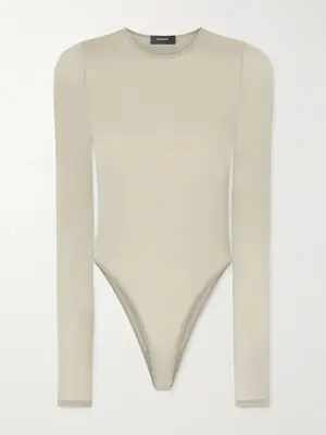 Wardrobe.NYC Stretch-Jersey Bodysuit Neutrals