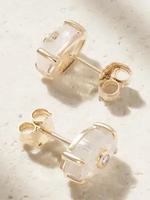 SYDNEY EVAN 14-karat Moonstone And Diamond Earrings
