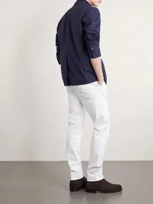 SLOWEAR Tapered Stretch-cotton Trousers - White