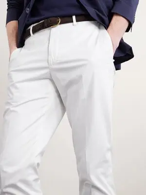 SLOWEAR Tapered Stretch-cotton Trousers - White