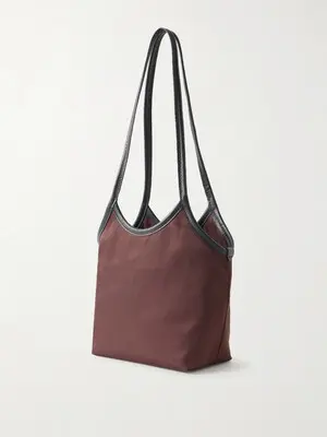 VALESQUE Cami Small Leather-trimmed Nylon-satin Tote