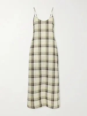 Proenza Schouler White Label Evelyn Tie-back Checked Maxi Dress - Green